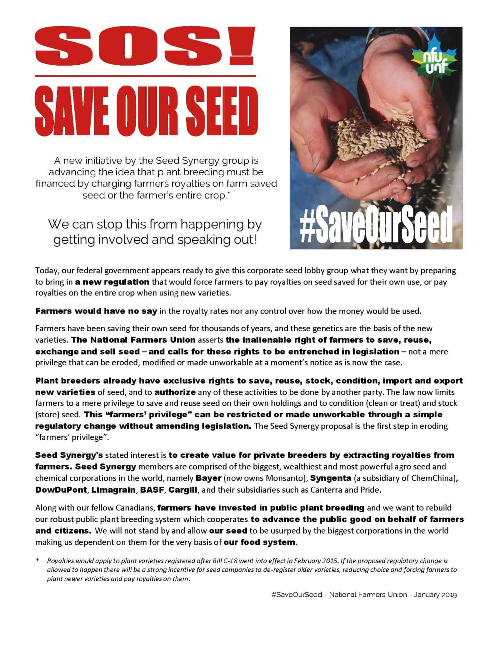 Right to Farm Saved Seed | National Farmers Union