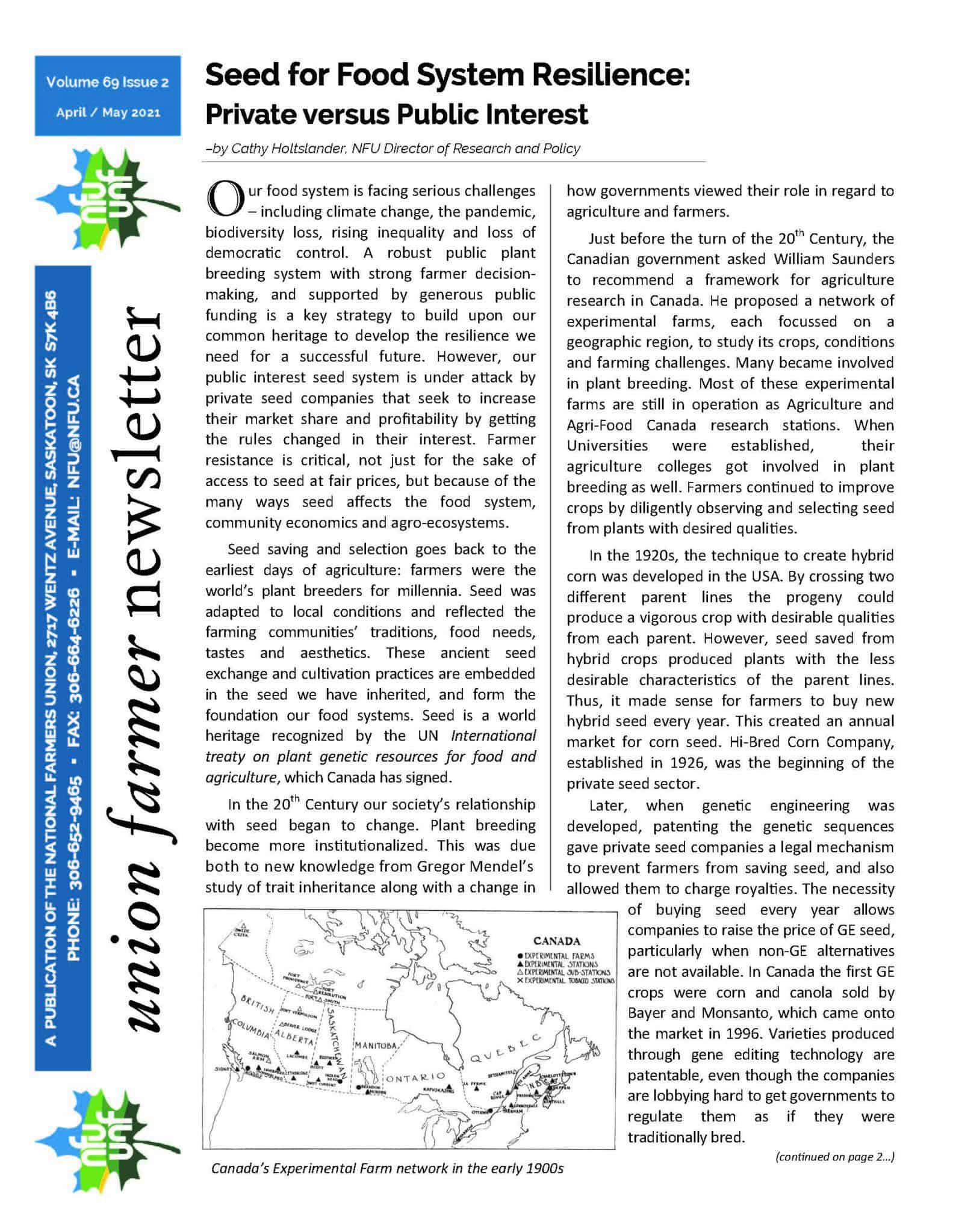 Union Farmer Newsletter: April 2021 | National Farmers Union